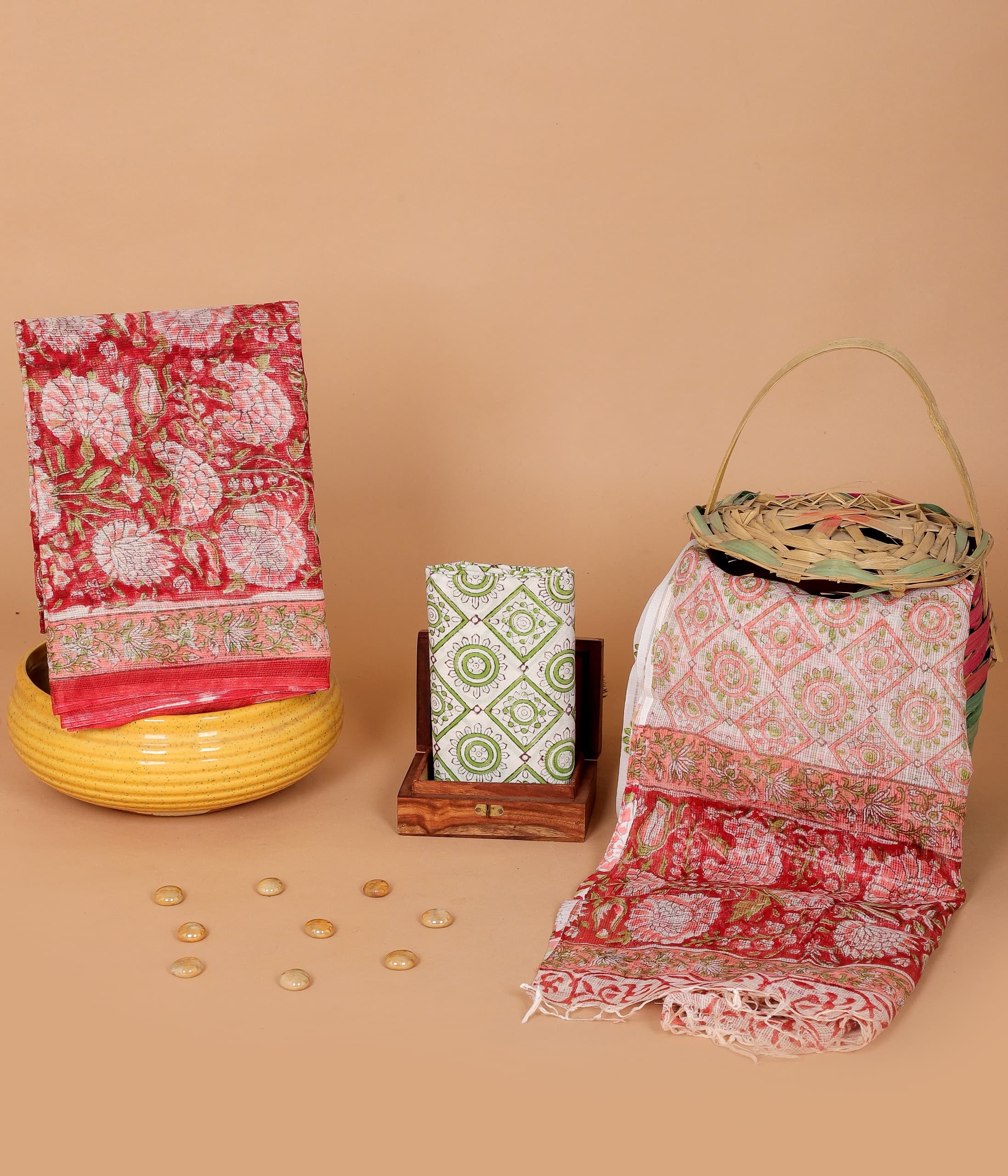 Block Print Kota Doriya Suit - Silkgram Textiles